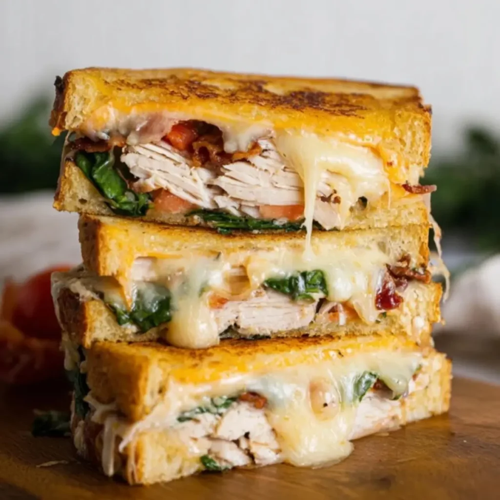 Turkey Melt with Cheddar, Spinach, and Bacon - Recipes by Lucelle