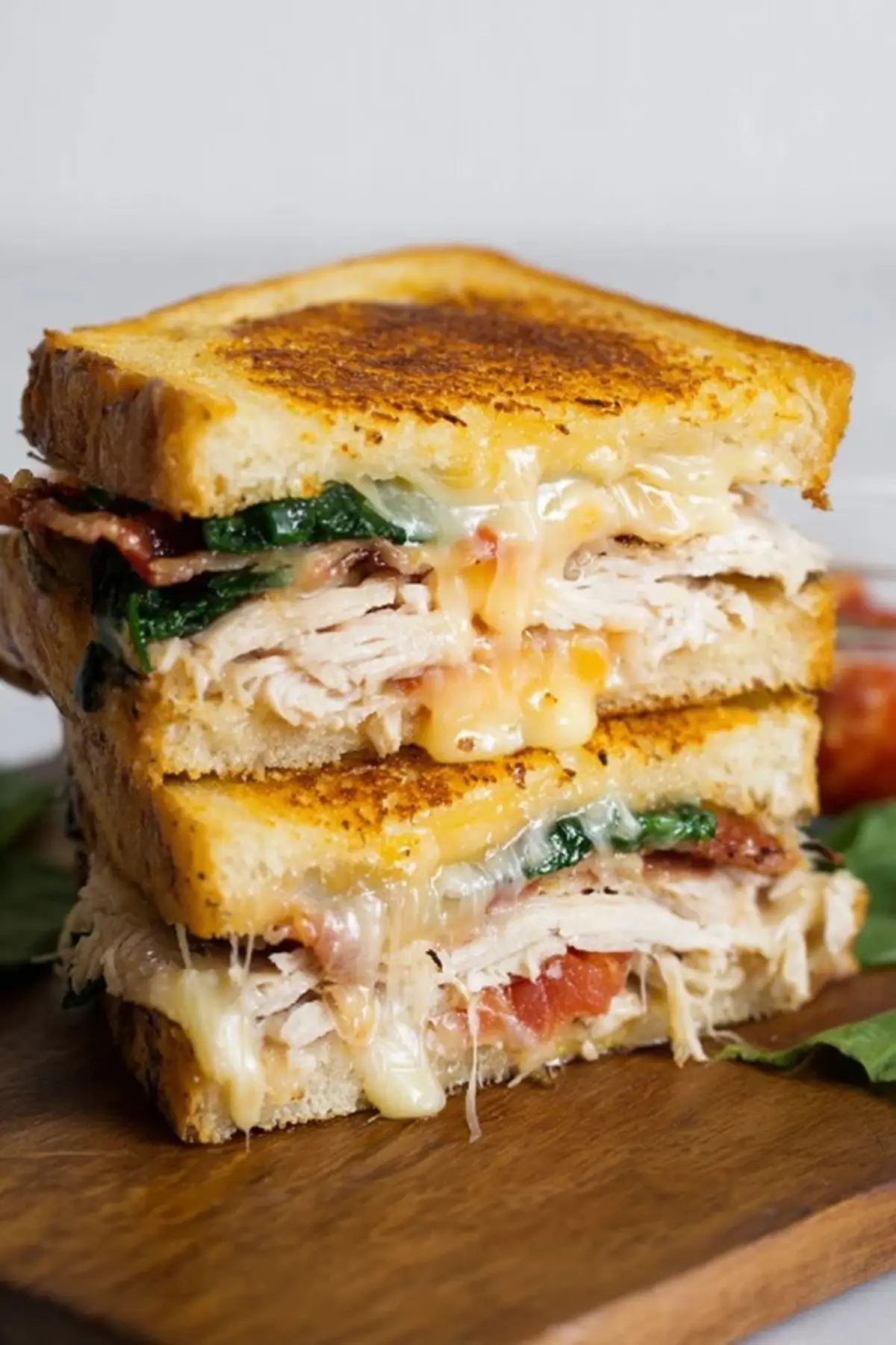 Turkey Melt with Cheddar, Spinach, and Bacon - Recipes by Lucelle