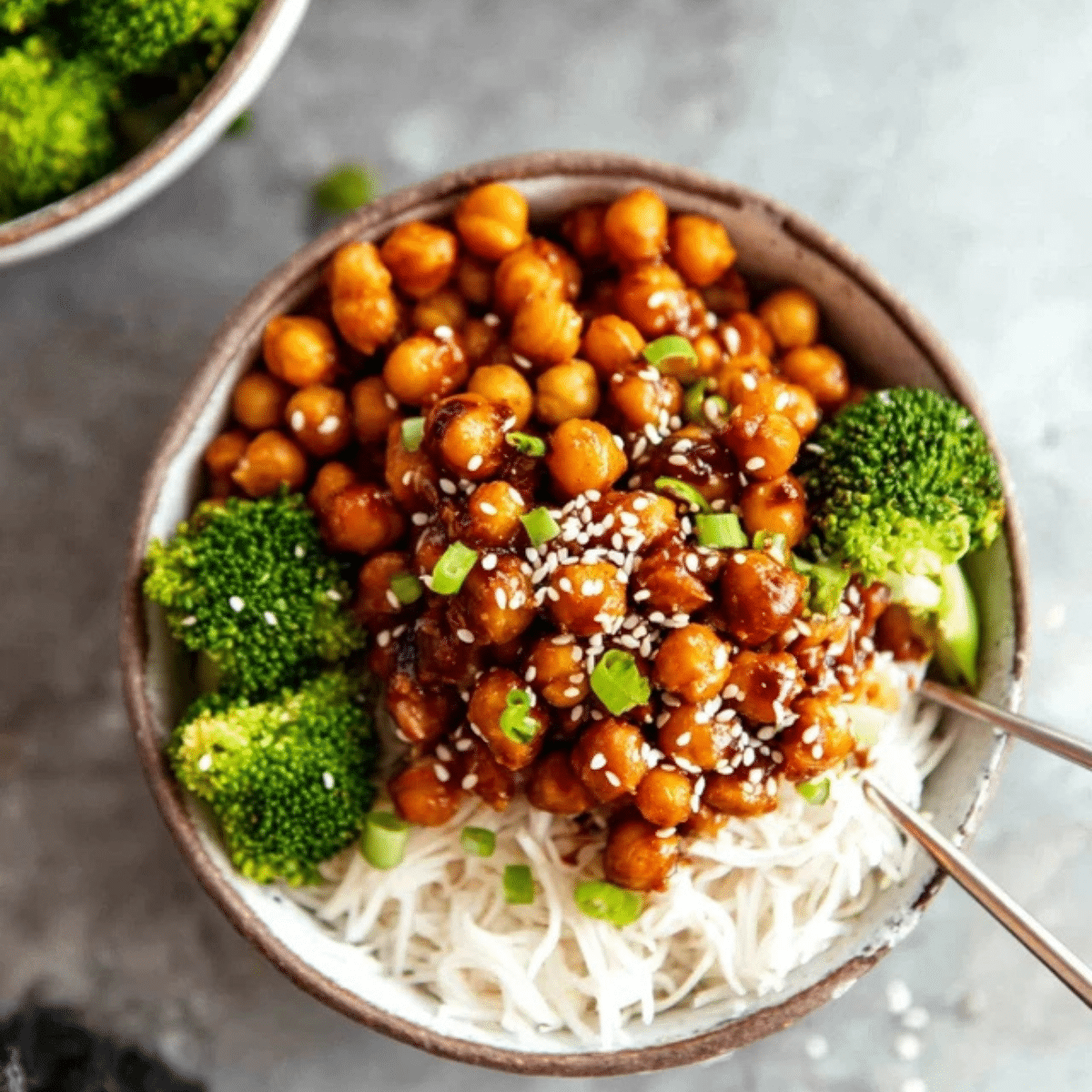 Vegan Sticky Sesame Chickpeas Recipe - Recipes by Lucelle