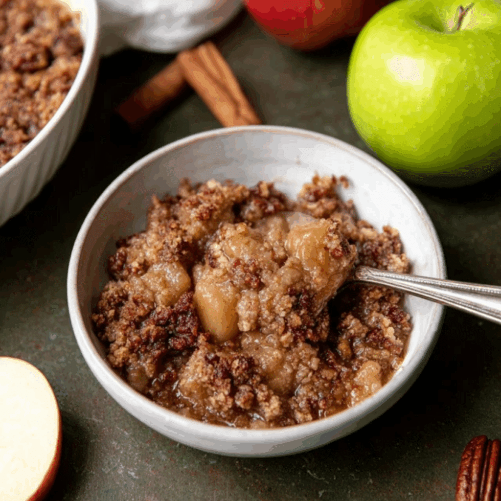 Apple Crumble with Brown Butter Pecan Topping - Recipes by Lucelle