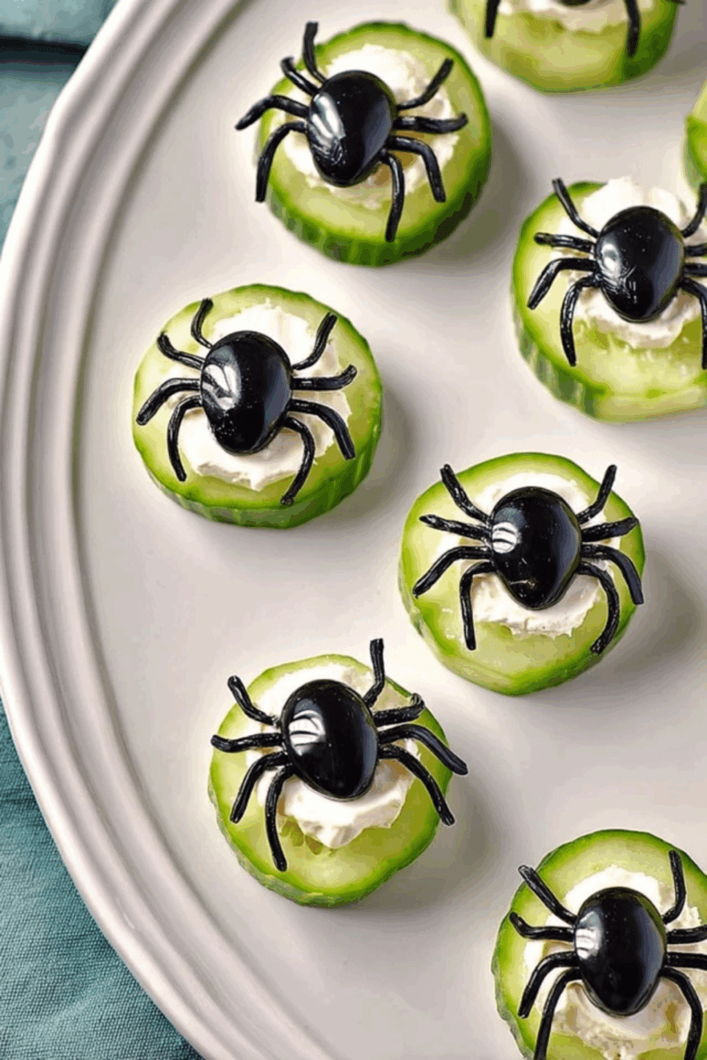 Keto Spider Cucumber Appetizer Bites: A Fun and Healthy Halloween Snack ...