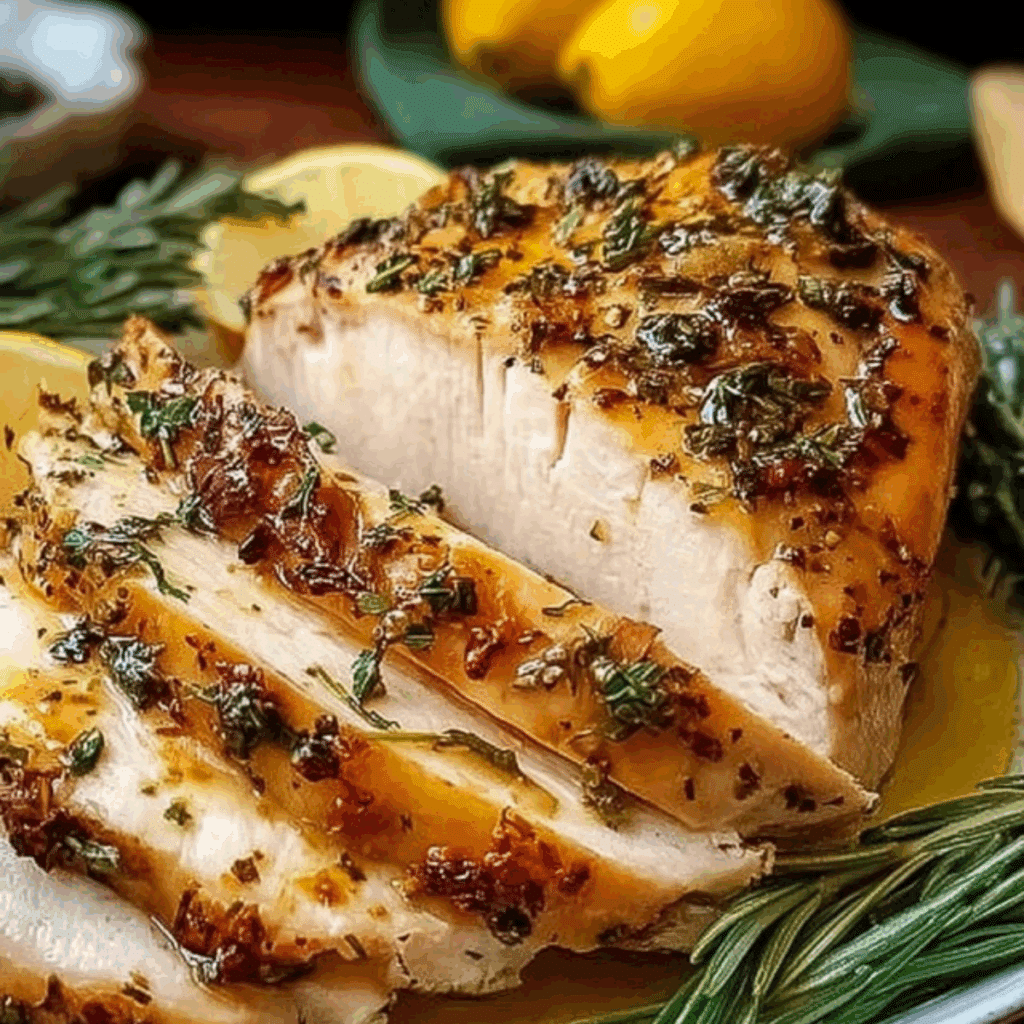 Lemon Garlic Roasted Turkey Breast Recipe - Recipes by Lucelle