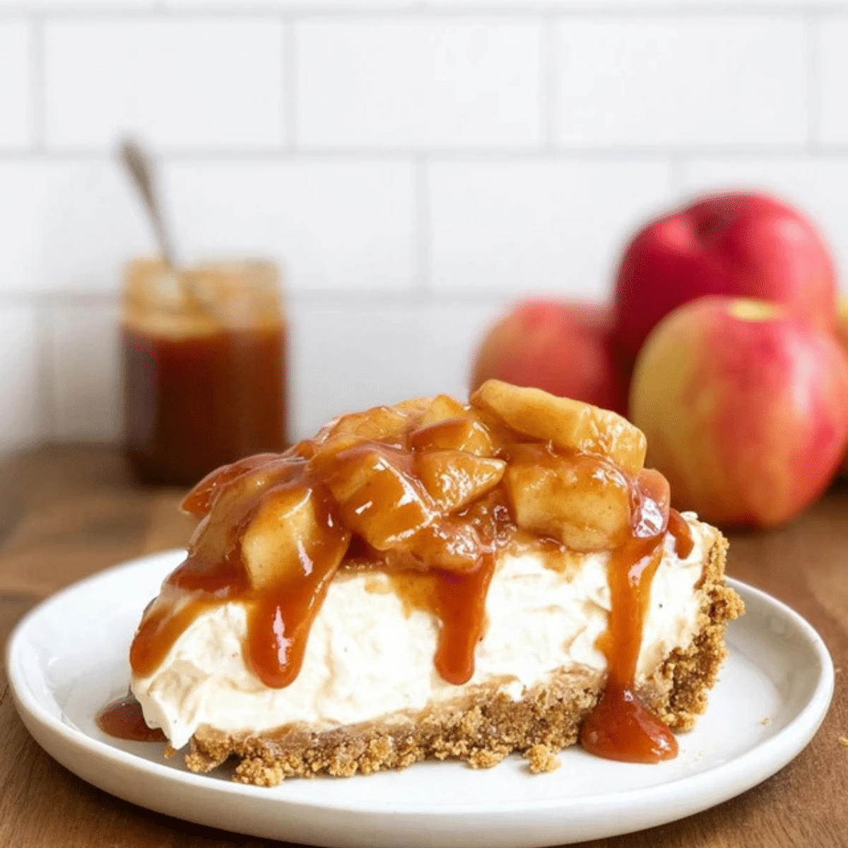 No-Bake Apple Pie Cheesecake Recipe - Recipes by Lucelle