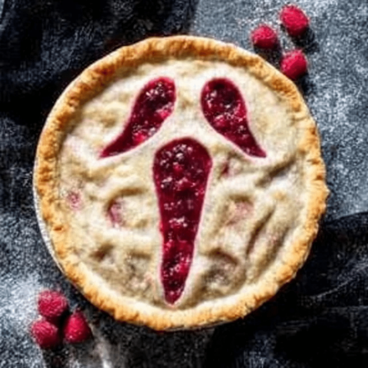Spooky Halloween Scream Raspberry Pie - Recipes by Lucelle