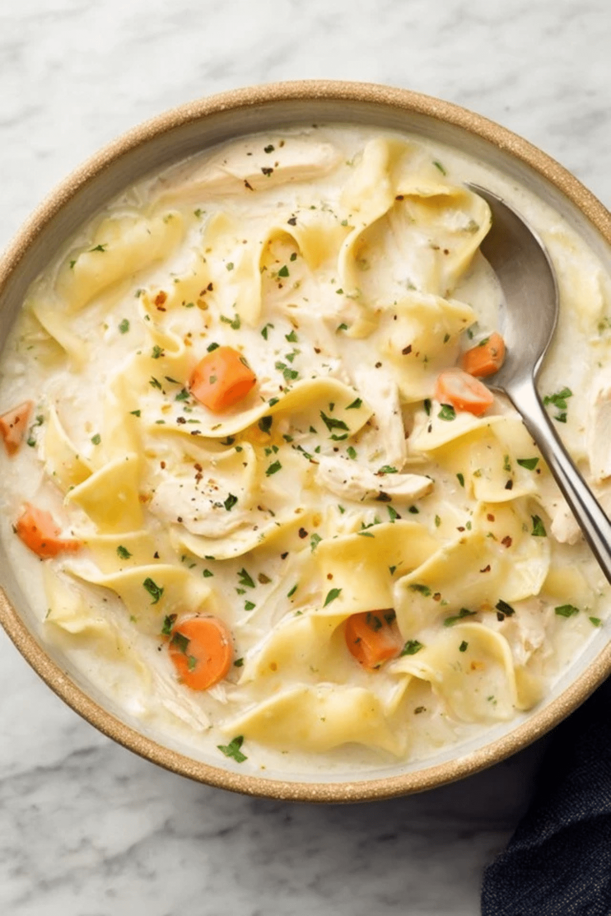 Easy Creamy Chicken Noodle Soup Recipe - Recipes by Lucelle