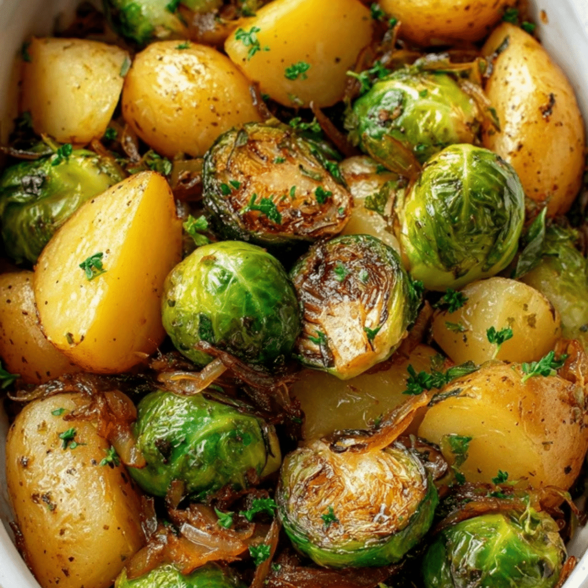 Garlic Brussels Sprouts Potatoes: A Flavorful and Easy Side Dish ...