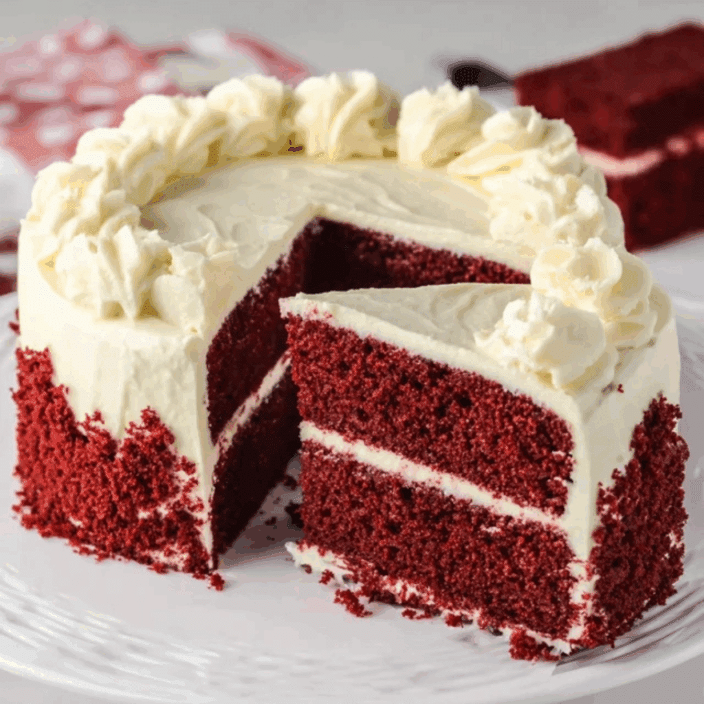 easy Red Velvet Cake with Cream Cheese Frosting - Recipes by Lucelle
