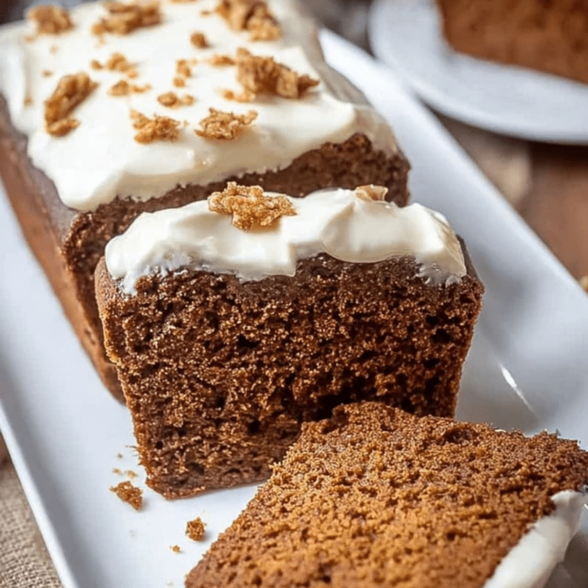 Starbuck’s Gingerbread Loaf: easy Moist, Spiced & Topped with Creamy ...