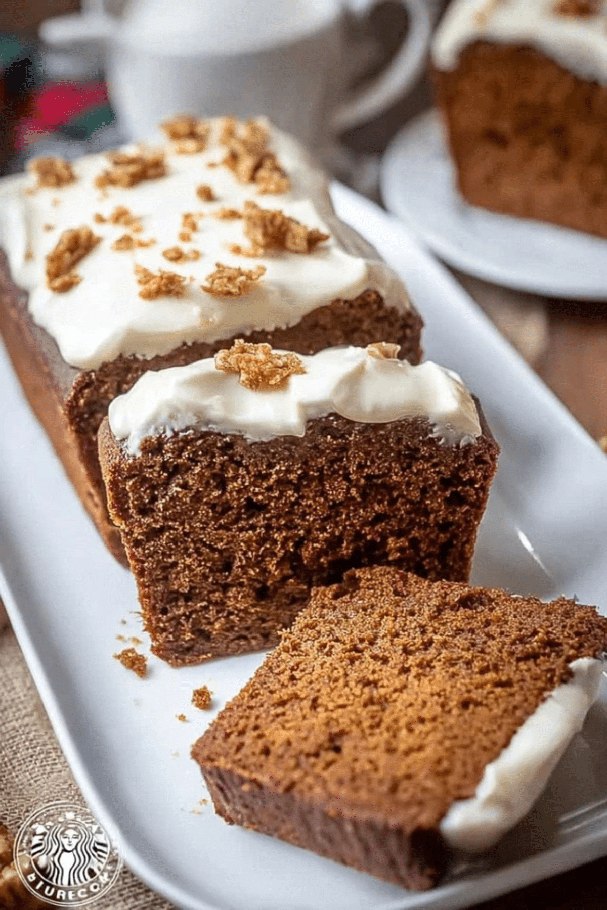 Starbuck’s Gingerbread Loaf: easy Moist, Spiced & Topped with Creamy ...