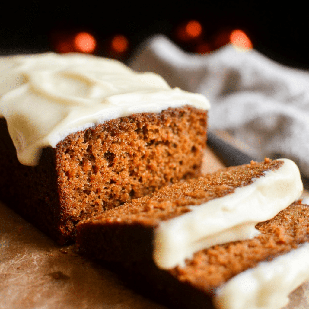 super Gingerbread Loaf Cake with Cream Cheese Frosting - Recipes by Lucelle