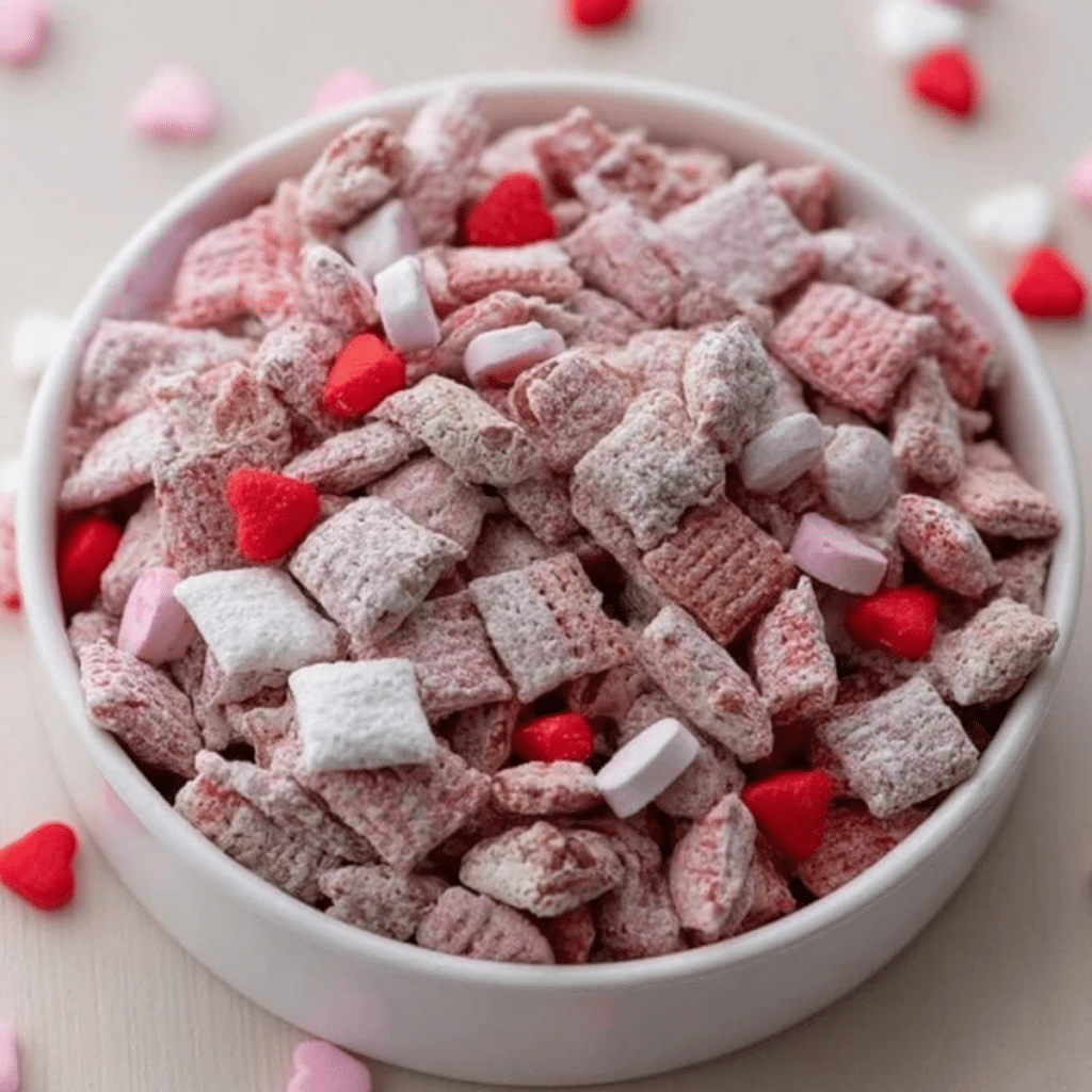 Easy Valentine’s Day Muddy Buddies Recipe – A Festive No-Bake Treat ...