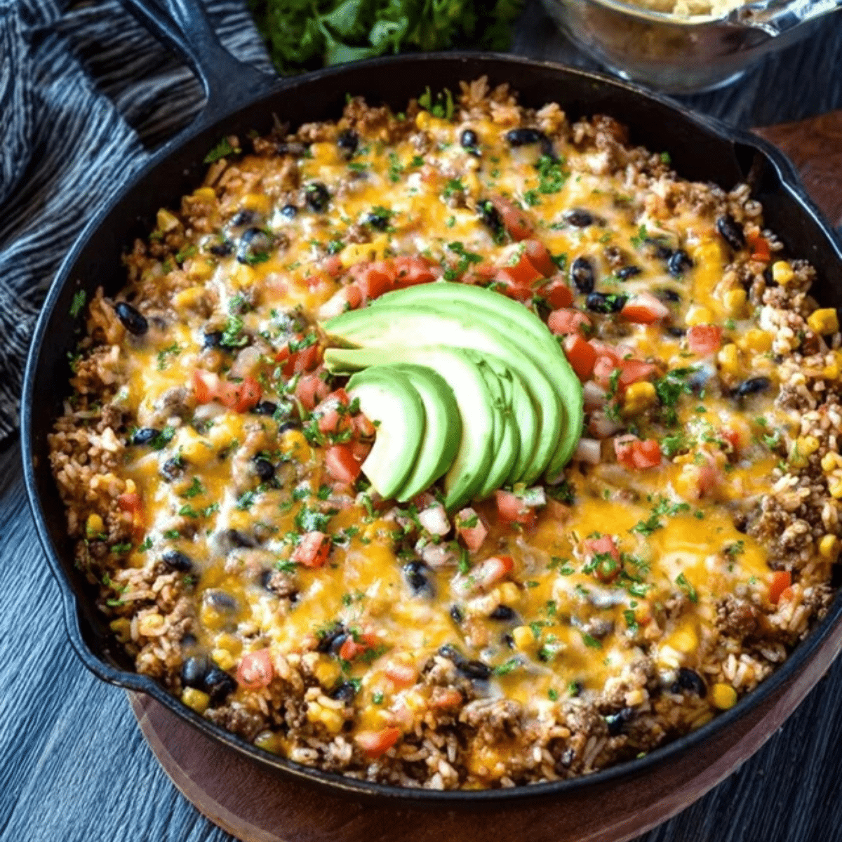 Best Cheesy Taco Rice Skillet Recipe - Recipes by Lucelle