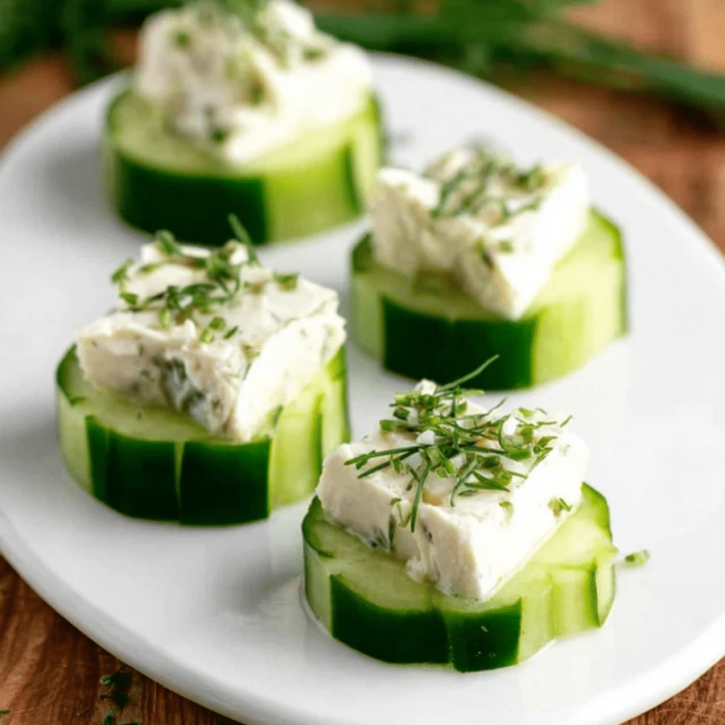 Easy Cucumber Slices With Herb and Garlic Cheese - Recipes by Lucelle