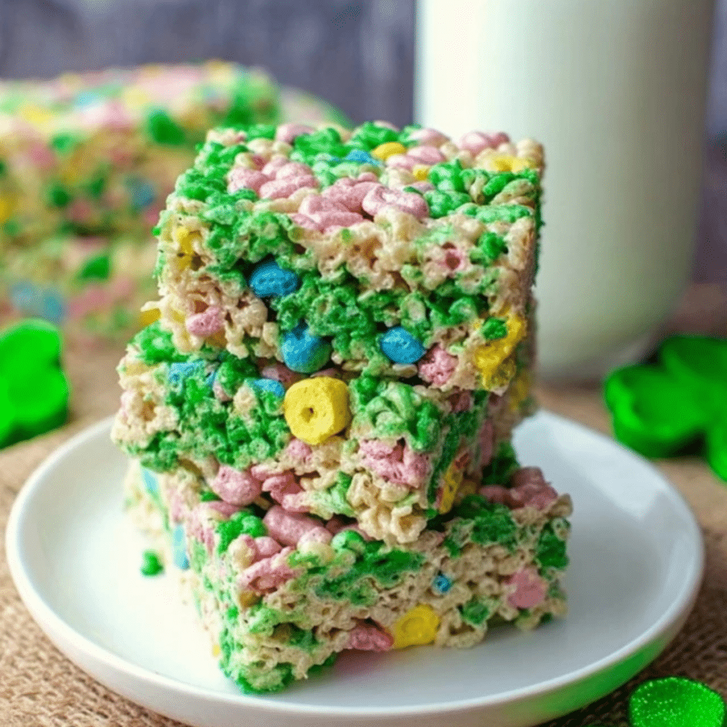Easy Lucky Charms Rice Krispie Treats - Recipes by Lucelle