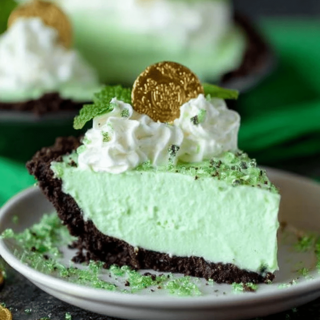Easy Shamrock Mint Chocolate Pie Recipe - Recipes by Lucelle