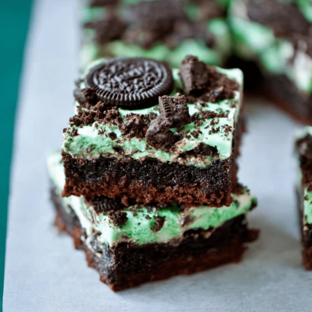 Triple Layer Fudgy Mint Oreo Brownies: A Decadent Mint Chocolate ...