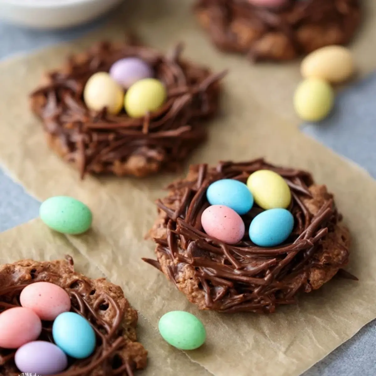 Easy Chocolate Easter Bird’s Nest Cookies Recipe - Recipes by Lucelle