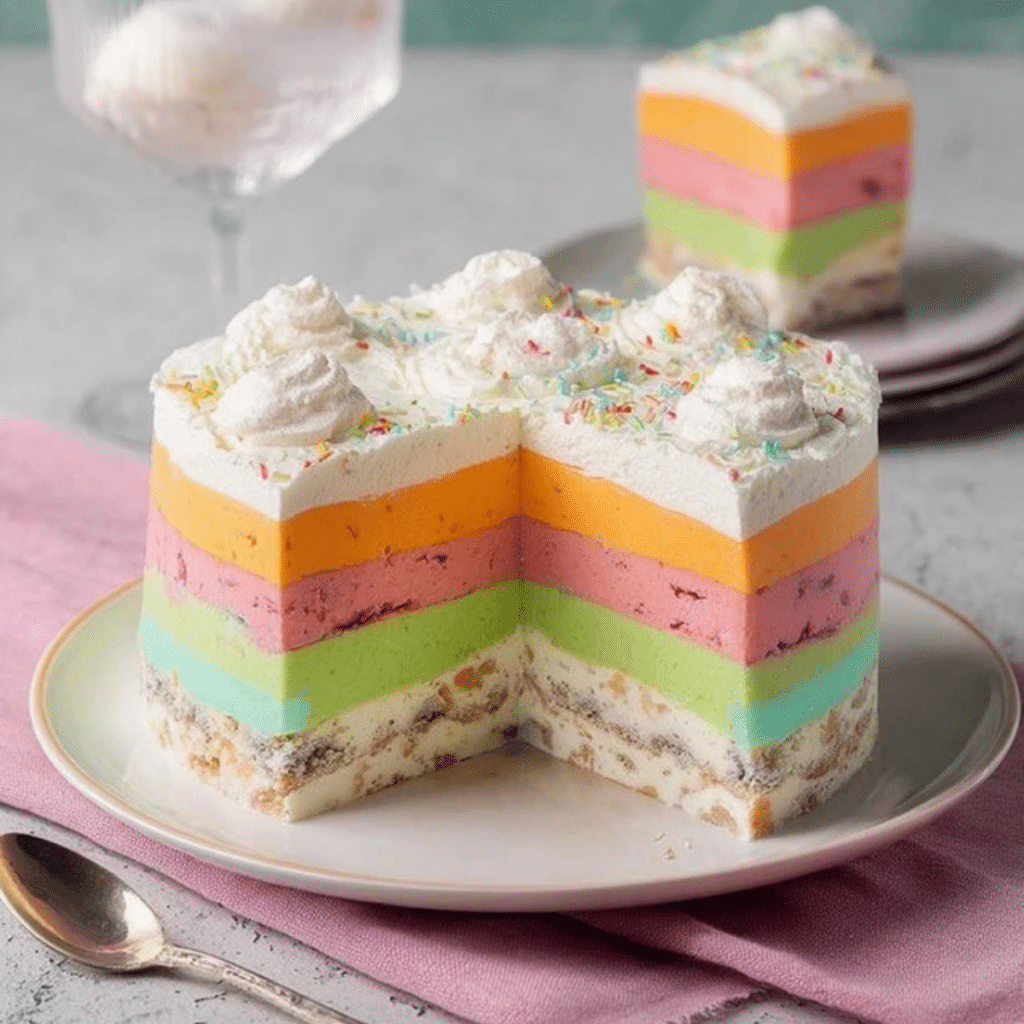 Easy Layered Sherbet Dessert Recipe Everyone Loves - Recipes by Lucelle